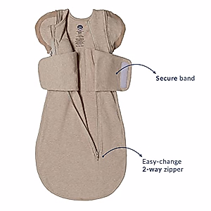 Nested Bean Zen One™ - Gently Weighted Swaddle for Babies 3-6M (13-18.5 Lbs) | Adapts for arms in/Out | Prevents startles | Aid Self-Soothing | 2-Way Zipper | Machine Washable | TOG 1.0
