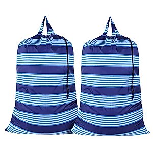 MAIBGALH Laundry Bag with Handles and Drawstring Closure, Laundry Bags Extra Large Heavy Duty, Laundry Room and Dorm Room Essentials, Suitable for Travel and Outdoors, Blue 2 Pack.