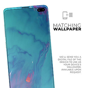 DesignSkinz Marbleized Ocean Blue Protective Vinyl Decal Wrap Skin Cover Compatible with The Samsung Galaxy S20 (Screen Trim & Back Glass Skin)