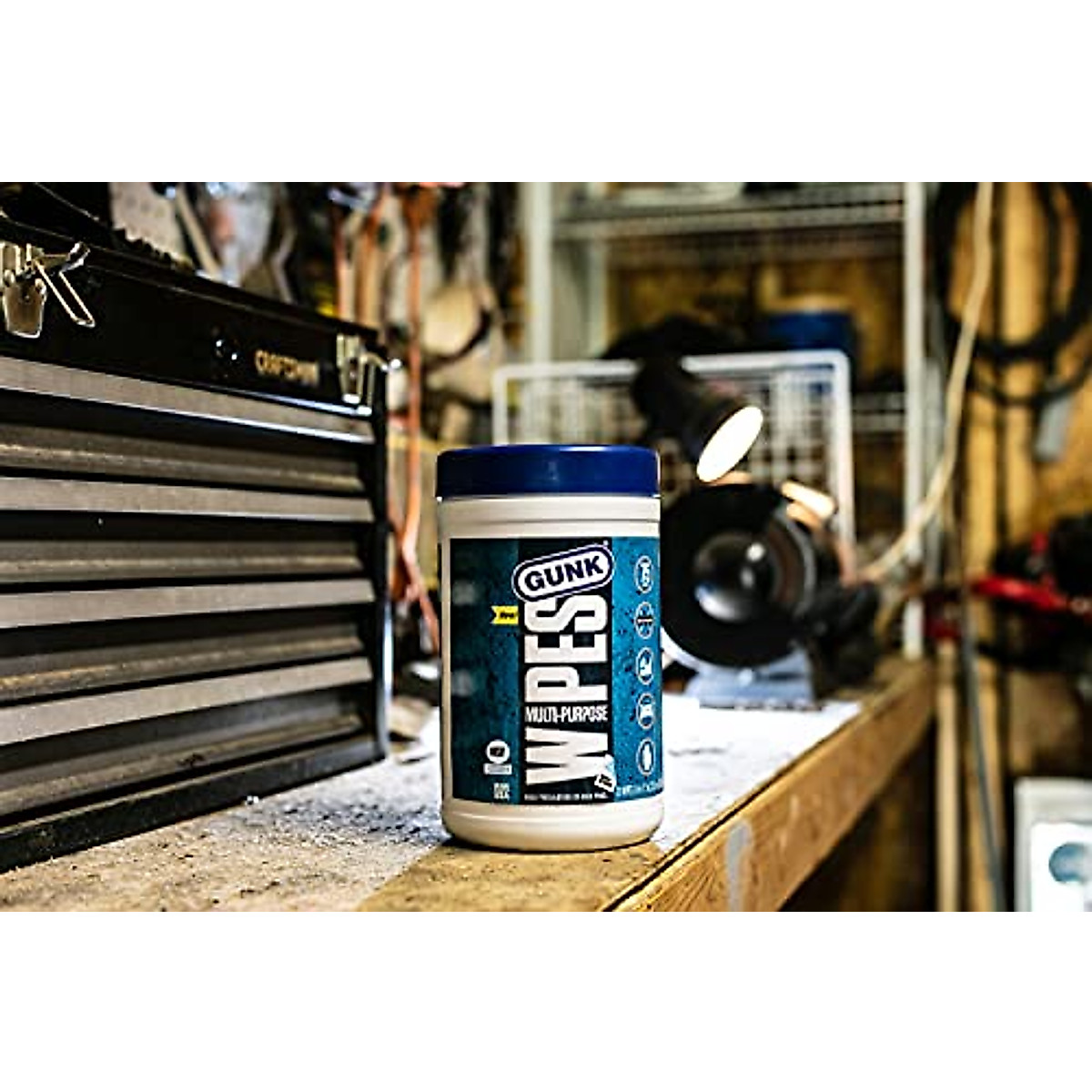 GUNK MPDW30 Multi-Purpose Degreasing Wipes 30-Count 8 x 12 inch 2-Sided Smooth or Scrubby Texture