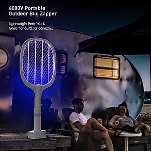 imirror Bug Zapper Racket, 2 in 1 Rechargeable Electric Fly Swatter Mosquito Zapper Swatter