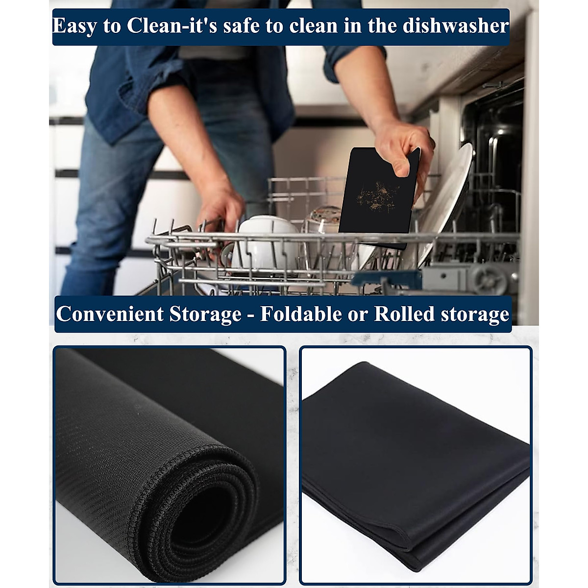 Stove Top Covers, Extra Large Stove Top Cover for Electric, Anti-Slip Waterproof Flat Top Oven Cover Mat Electric Cooktop Cover Protector,Ceramic Glass Stove Top Protector Mat 28.5" X 20.5" Black