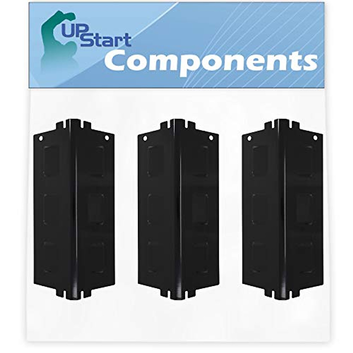 3-Pack BBQ Grill Heat Shield Plate Tent Replacement Parts for Charbroil 463452206 - Compatible Barbeque Porcelain Steel Flame Tamer, Flavorizer Bar, Vaporizer Bar, Burner Cover 11 3/4""