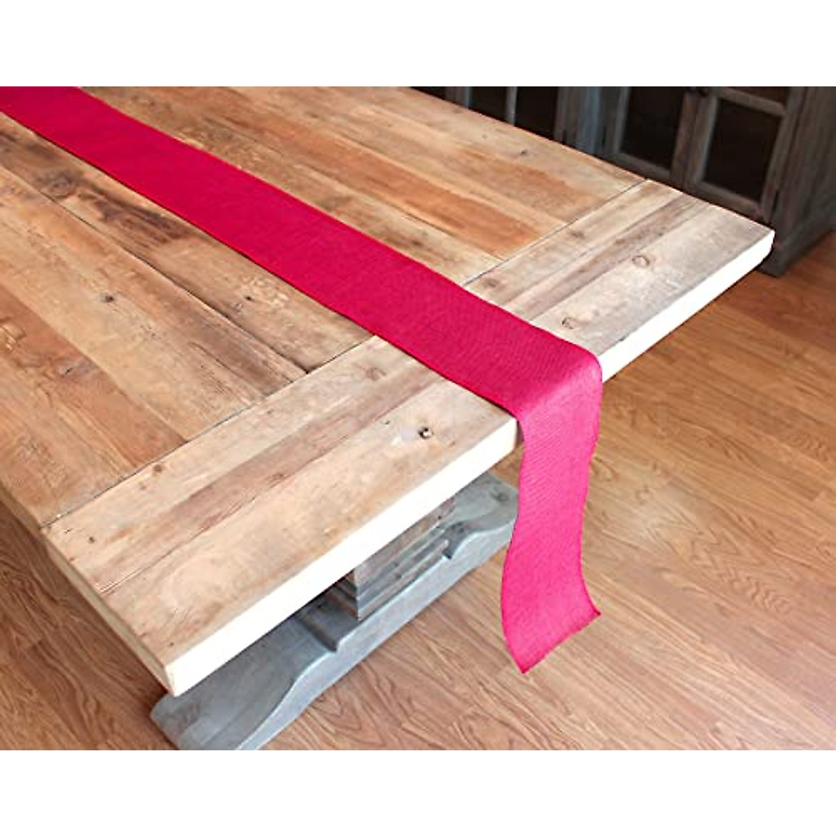 CleverDelights 6" Red Burlap Roll - Finished Edges - 10 Yards - Jute Burlap Fabric