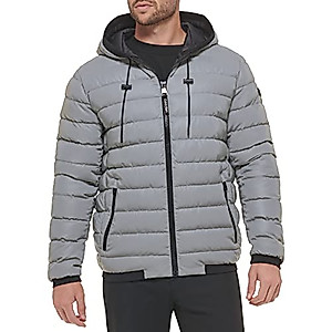Calvin Klein Men's Hooded Super Shine Puffer Jacket, Reflective, Small