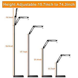 DXOVEEN Reptile Lamp Stand Reptile Heat Lamp Stand (15.7inch to 74.3inch) with 360° Adjustable Swing Arm, Reptile Light Stand for Bearded Dragon Turtles Snake and Chicks