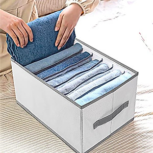 Clothes Organizer Drawer,Closet Dividers Box For Clothes Storage , 12 Compartments Foldable Drawer Organizer with Handles, Fabric Closet and Storage Basket for T-shirts, Jeans, Underwear,Grey(12 Grid)