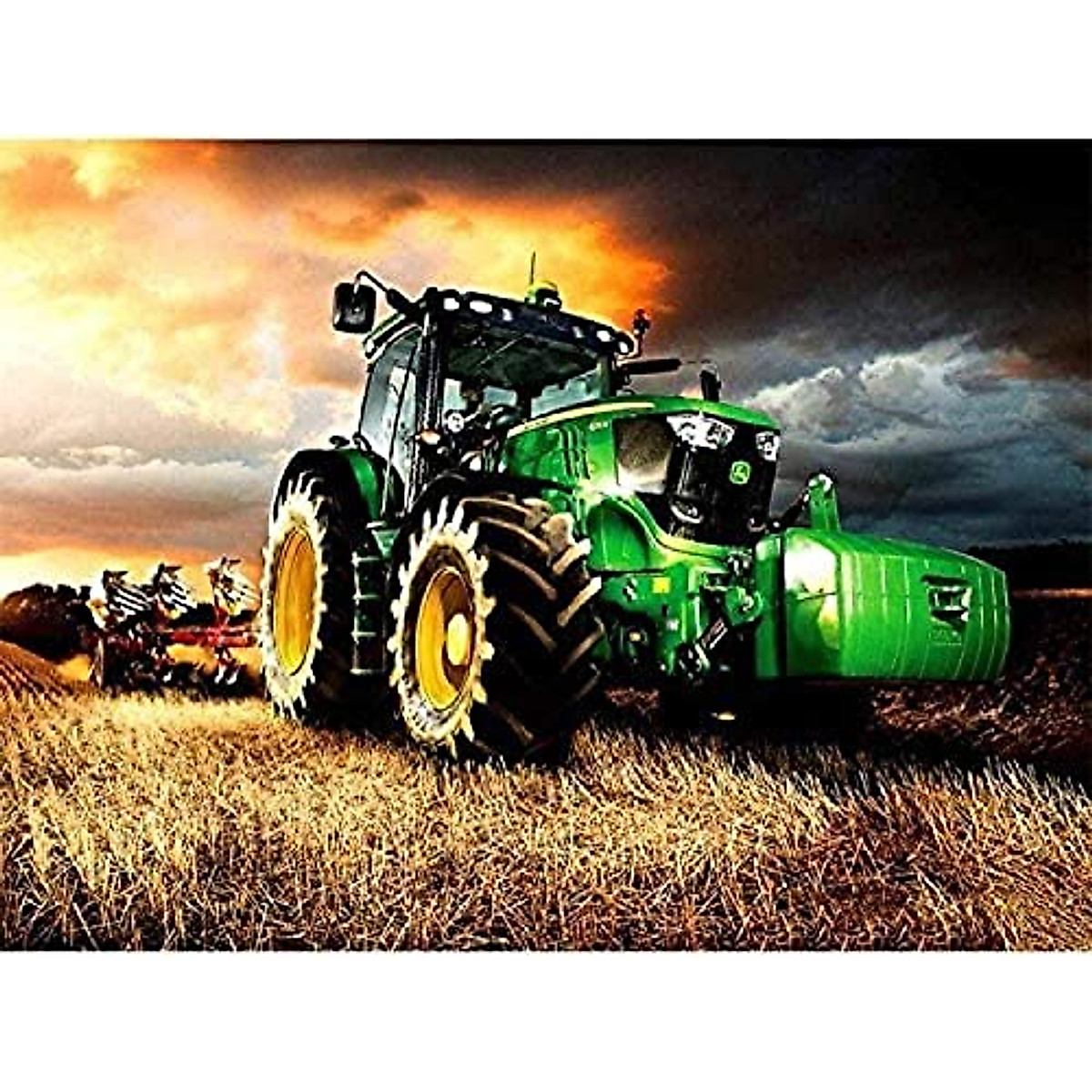 Eiialerm Cross-Stitch Kits Tractor Farm 11CT Printed Beginners Cross Stitch Kits,Stamped Embroidery Kits for Adults Wall Art Home Decoration -16x20 Inch