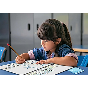 Set of Dry Erase Multiplication and Division Practice White Board, 8" x 12" 2-Digits Mathematics Board with a 4" x 2.5" Multiplication Chart Board for Kids Students, Classroom and Home.