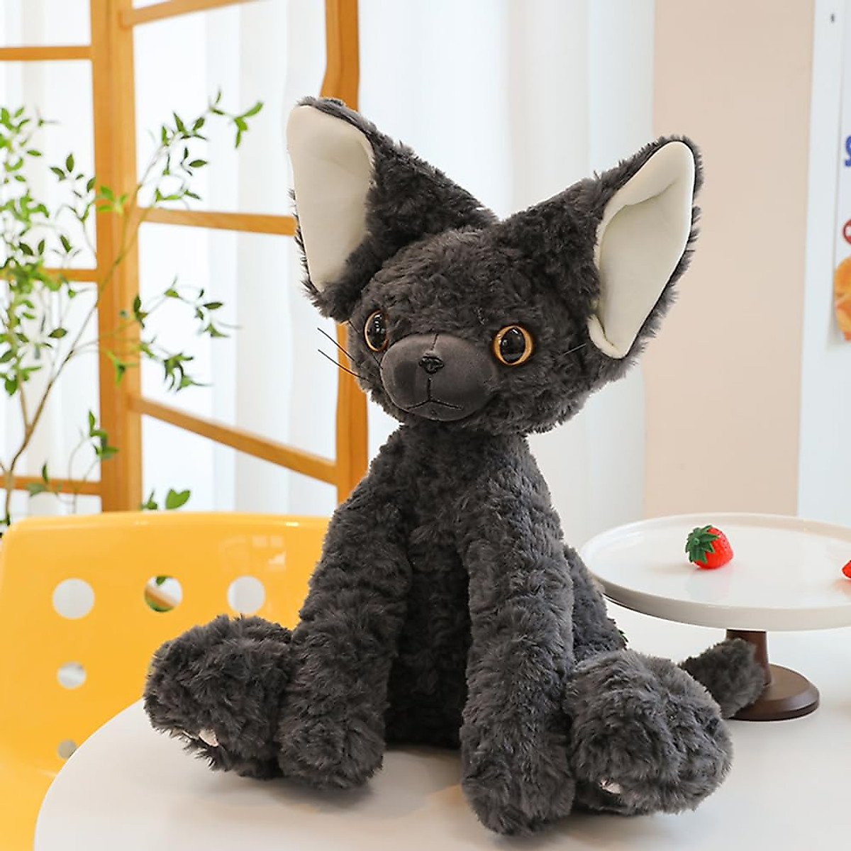 hannaier Cat Plush Toy Pillow, plushies for Teens, Black Cute Cat Plush Toy, Boys Girls Kids Gift,Kawaii cat Plush (15.7in/40cm)
