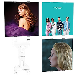 VIOOAL Vinyl Record Shelf Wall Mountt, 1 Pack Vinyl Display Vinyl Record Wall Mount Vinyl Record Holder Record Shelves Vinyl Record Shelf Hangers Records Holder Record Prop (1, Clear)