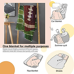 Football Blanket Soft Warm Football Throw Blanket for Couch Lightweight Cozy Football Lovers Bed Blankets & Throws for Living Room Decor Football Gifts for Kids 50"x40"