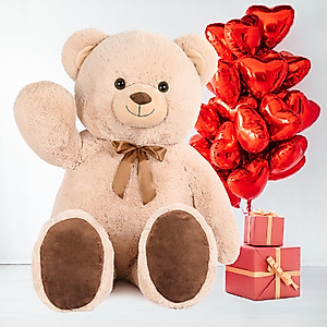 Tezituor Giant Teddy Bear Big Stuffed Animal Stuffed Bear Soft Plush Teddy Bear 41'' Large Bears for Kids on Baby Shower, Valentine's Day, Christmas, Birthday