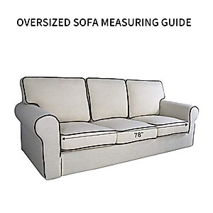 PureFit Reversible Quilted Sofa Cover, Water Resistant Slipcover Furniture Protector, Washable Couch Cover with Non Slip Foam and Elastic Straps for Kids, Pets (Oversized Sofa, Gray/Gray)