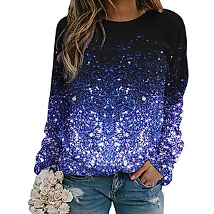 HHoo88 Womens Fall Clothes Long Sleeve Sweatshirts Pullover Colorful Graphic Shirts Casual Loose Crewneck Tops Blouse