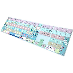 SANFORIN Silicone Keyboard Cover for Apple iMac Magic Keyboard with Numeric Keypad MQ052LL/A (Model: A1843, 2017 2018 Release), Cute Print Keyboard Skin, US Layout, Sakura