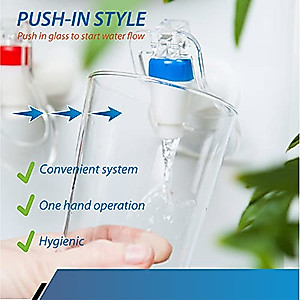 Raven Water Dispenser Replacement Push Faucet - Blue Cold Water Spigot (2 Pack)