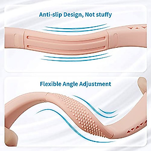 LAFANDO Portable Neck Fan, Dark Green Wearable Personal Fan, Hands Free Bladeless Fan, Hanging Fan, Headphone Design Traveling Cooling Fan, Quiet neck cooler, Leafless, USB Rechargeable, 3 Speeds