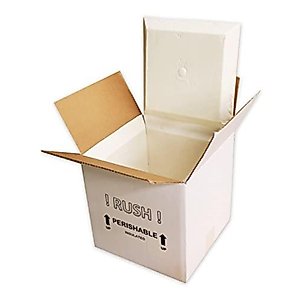 EmmChill SF14A Insulated Shipping Cooler, 14" x 14" x 14" (Inside 11" x 11" x 11")