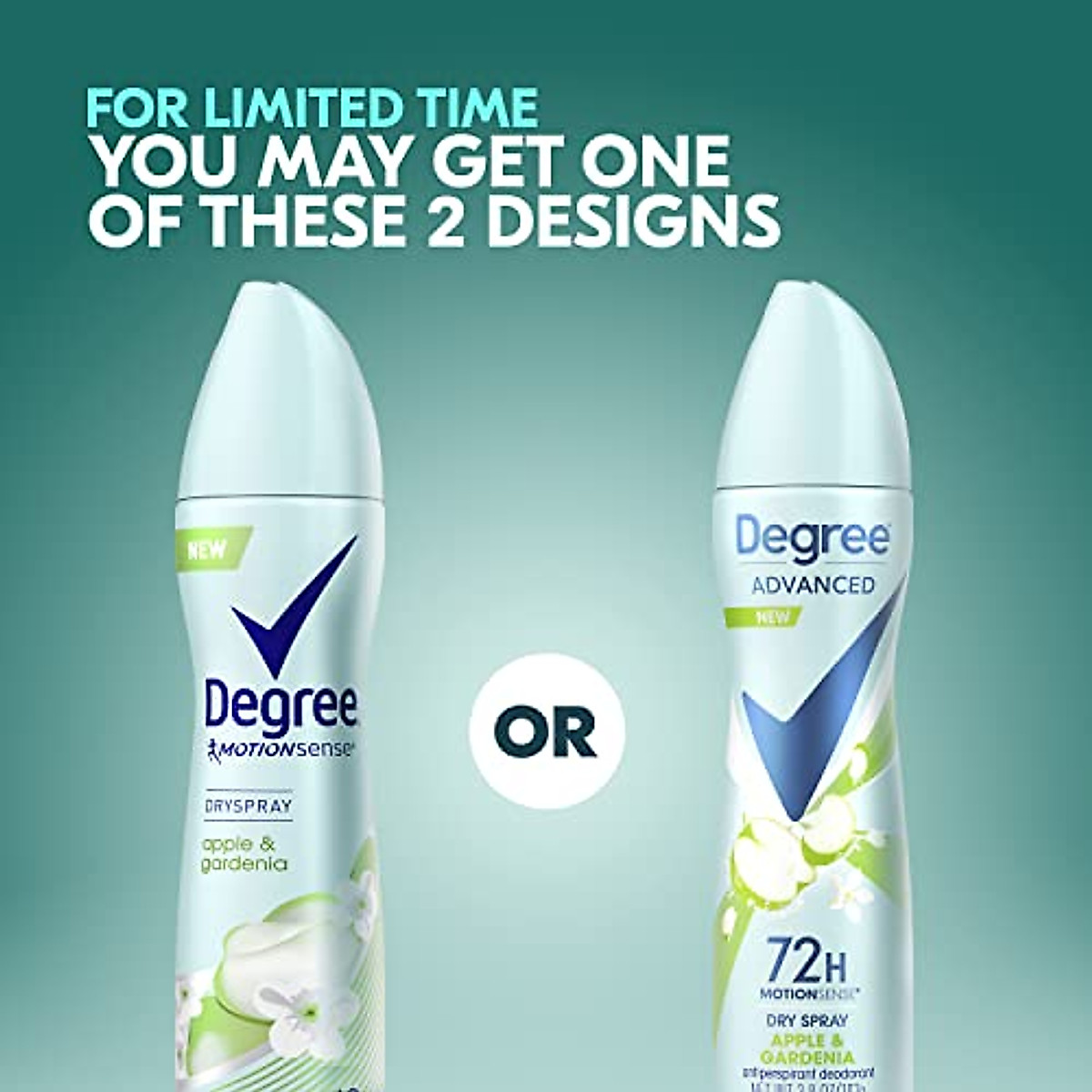 Degree Antiperspirant Spray Deodorant for Women Apple & Gardenia 72-Hour Protection, 3.8 Ounce (Pack of 3)