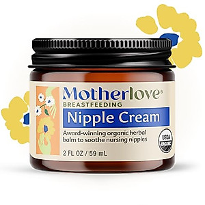 Motherlove Nipple Cream (2 oz) Organic Lanolin-Free Nipple Cream for Breastfeeding—Benefits Nursing & Pumping Moms