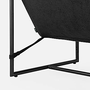ZINUS Aidan Sling Accent Chair / Metal Framed Armchair with Shredded Foam Cushioning, Black
