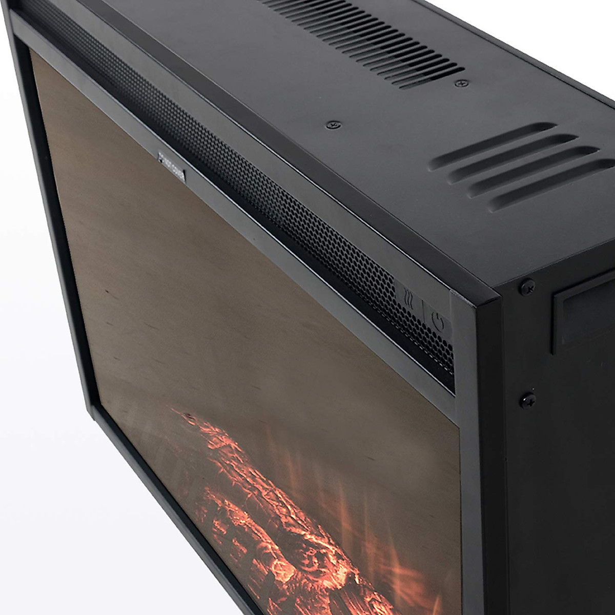 Moscow Electric Fireplace Insert Heater 26 inch Standing Wall Fake Fire Place, Remote Control with Timer, 4 Flame Setting, Safty Protection, Black