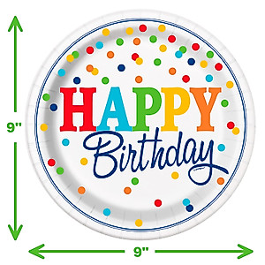 Lobyn Value Packs 32 Piece Polka Dot Themed Birthday Party Paper Plates And Napkins Luncheon Size 9 Inch Disposable Plates