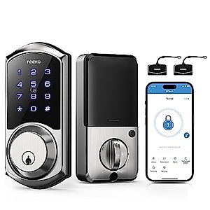 Smart Door Lock - TEEHO Keyless Entry Door Lock with Keypads - Electronic Door Locks - Easy Installation - IP54 Waterproof - Auto Lock