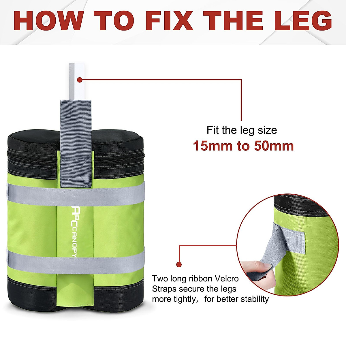 ABCCANOPY Canopy Sandbags for Instant Shelters, 140lb(Green)