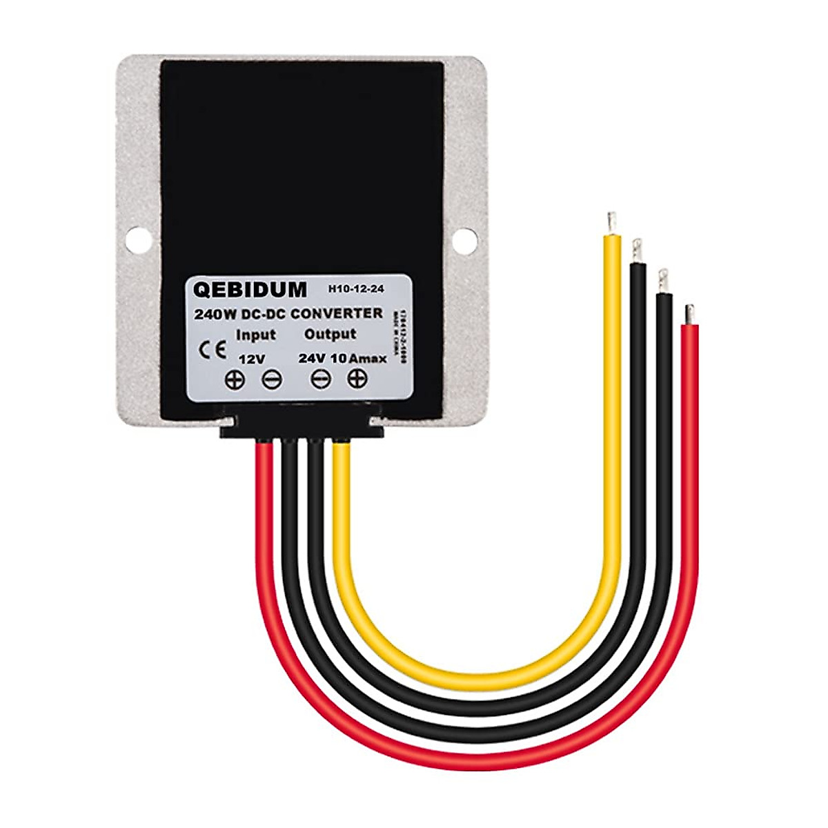 QEBIDUM 12V to 24V Converter, 10A 240W DC to DC Boost Converter Non-Isolated Step Up Voltage Regulator Power Supply Waterproof Converter Module Transformer for Golf Cart Club Car