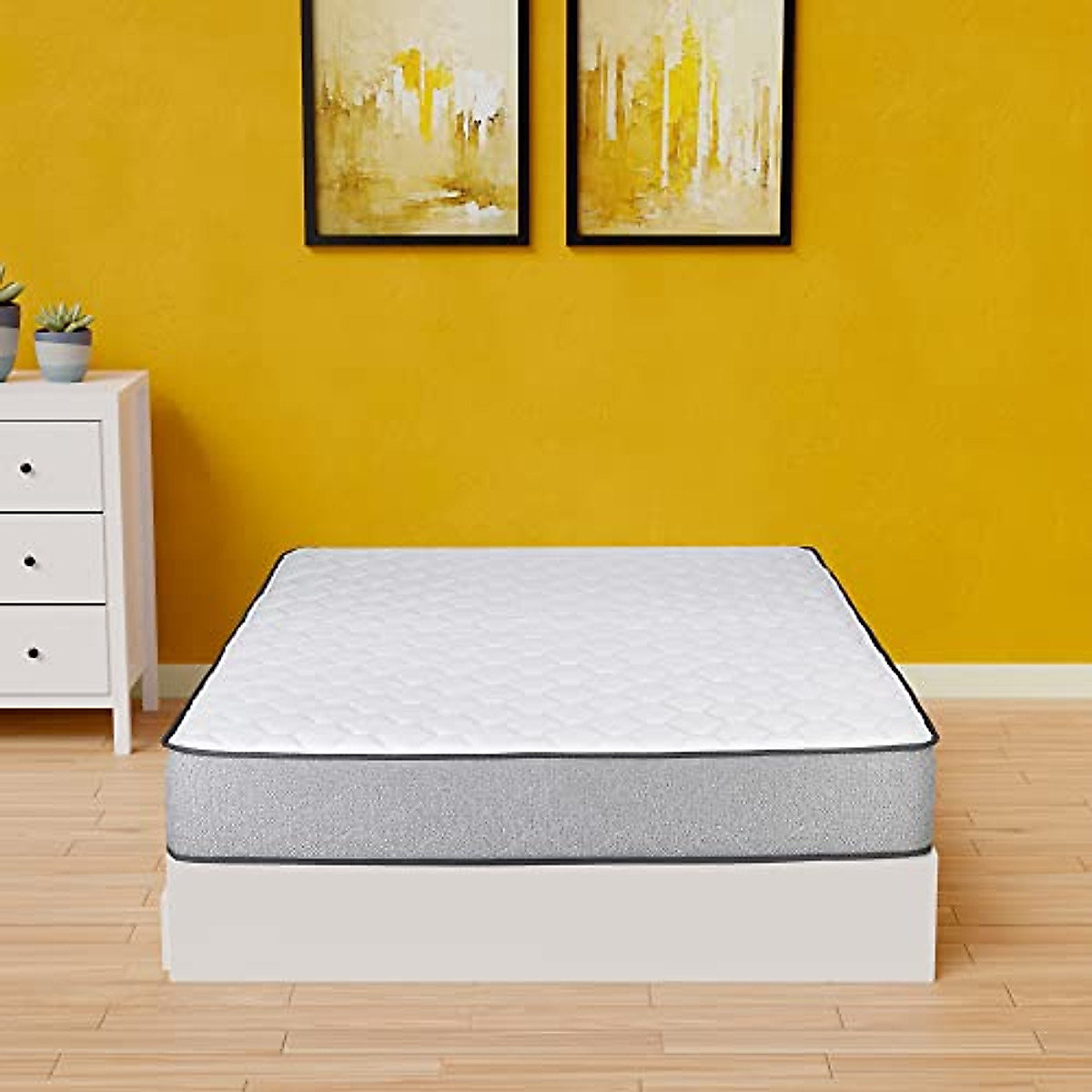 Greaton, 5/7/8/10 Inch Medium Firm High Density Foam Mattress, Comfortable Mattress for Cooler Sleep Supportive & Pressure Relief, Full XL, White