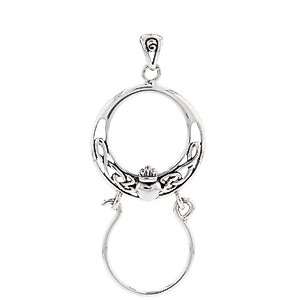 Jewelry Trends Claddagh Celtic Knot Charm Holder Keepsake Sterling Silver Pendant