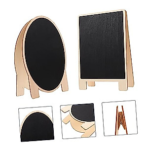 ibasenice 2 Pcs Small Blackboard Message Board Signs Home Sign Wood Miniature Blackboard Mini Message Blackboard Kid Easel Wood Toy Note Writing Board Child Display Board Wooden Double Sided