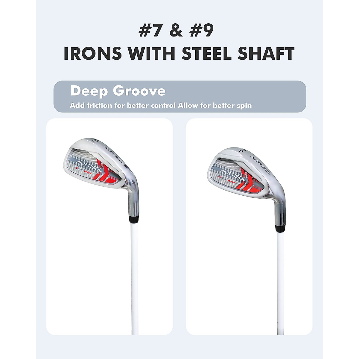 Kids Right Handed Golf Clubs Set 8-10 Years Junior Golf Clubs Full Set 5-Piece Set Putter and Driver Golf Clubs and Sets with Stand Bag - Red