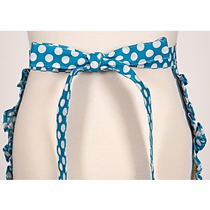 KAF Home Adult's Hostess Extra Long Ties – Adjustable Bib Cupcake Apron-Machine Wash-Used in Kitchen, Gardening, Multicolor