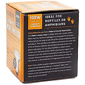 Fluker's Ceramic Heat Emitter for Reptiles 100W - Includes Attached DBDPet Pro-Tip Guide