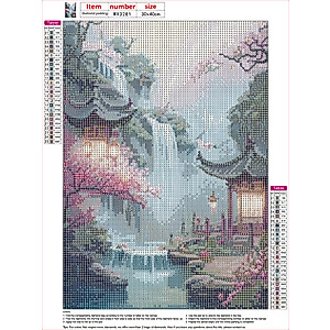 MXJSUA DIY 5D Diamond Art Painting Kits for Adults Diamond Art Waterfall Sakura Landscape Diamond Art Painting Full Drill Crystal Rhinestone Embroidery Craft Kits for Home Wall Decor Gifts, 12x16inch