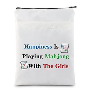MNIGIU Funny Mahjong Bag with Pocket Mahjong Lover Gift Board Game Fan Gift Lucky Mahjong Girl Gift