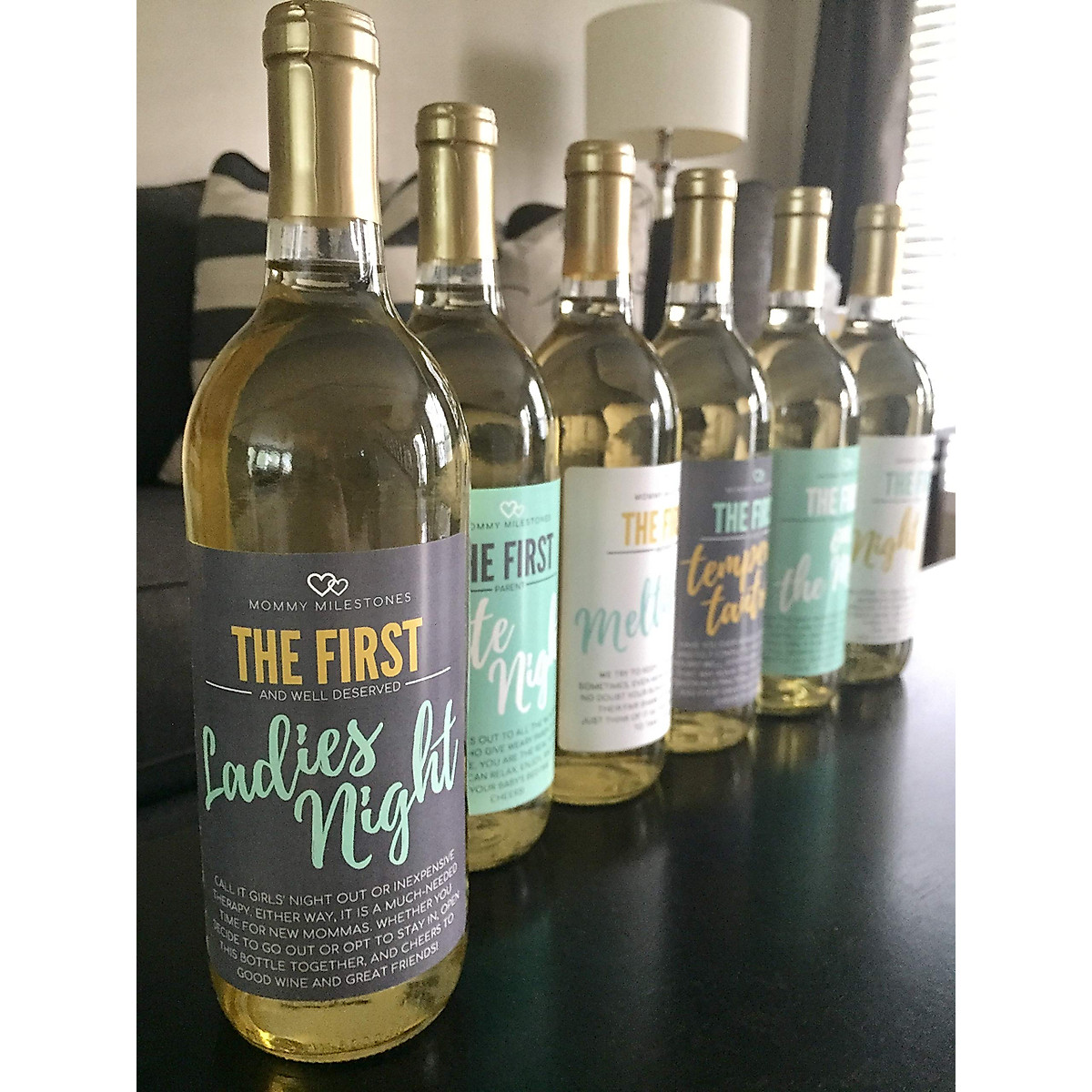 6 Mommy's First Milestone Wine Labels and Stickers, Great Baby Shower and Pregnancy Gift Ideas for Mom To Be, Funny Mom's First Moments After Having New Baby Girl or Boy – By Harper & Ivy Designs