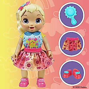 Baby Alive Baby Grows Up (Happy) - Happy Hope or Merry Meadow, Growing and Talking Baby Doll, Toy with 1 Surprise Doll and 8 Accessories , Blue