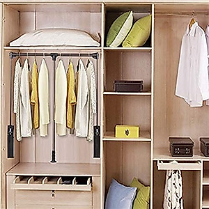 Large Wardrobe/Closet Lifter/Drop-Down Rail, Adjustable Width Hanger, Saving Space, Suitable for Wardrobe Width (110-160cm) (Size : 1150-1500mm)