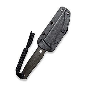 CIVIVI Tamashii Fixed Blade Knife with 4.07’’ D2 Blade Micarta Handle, Kydex Sheath, T-clip for EDC Outdoor Carry C19046-4