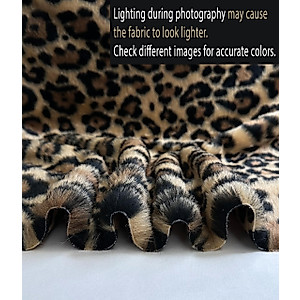 Faux Fur Animal Long Pile 58" Wide Fabric Full, Plush, Warm Soft Coat, Fashion Fursuit Costume - Sold by Continuous Yard (Leopard Fur)