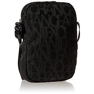 A | X ARMANI EXCHANGE Zip Top Fabric Crossbody Bodypack, Black/Black