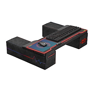 Couchmaster Cyberpunk - CYPUNK² Edition - Leather Look Red & Blue - Couch Gaming USB-HUB Desk for Mouse & Keyboard for PC, PS4/5, Xbox One/Series X