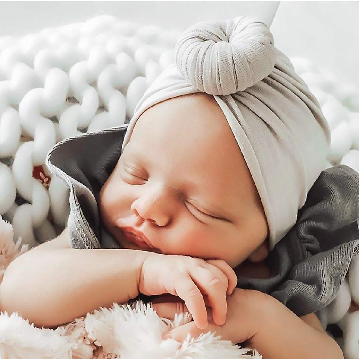 Baby Hats Newborn Baby Turban Baby Girls Hospital Hat Infant Toddler Kid Hat Big Hair Bow Top Knot Head Wrap