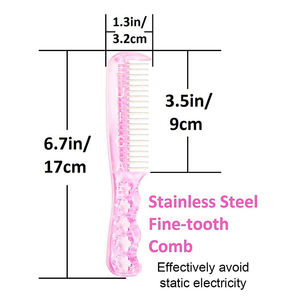 EUICAE Hair Extensions 1 Steel Comb for Free Clip in Hair Extensions Highlights Straight Long Hairpiece Hair Accessories for Girls Women Kids Doll Hair Pieces Colored Wigs Pieces (Cherry pink)