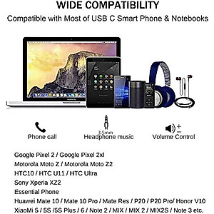 2 Pack USB-C to 3.5mm Headphone Jack Adapter Type C Port Audio Aux Cable Dongle Compatible with iPad Pro/Pixel 6 5XL/Galaxy S23 S22 S21 S20 Ultra Z Flip S20+ Note 20 10 S10 S9 Plus/One plus 6T 7 Pro