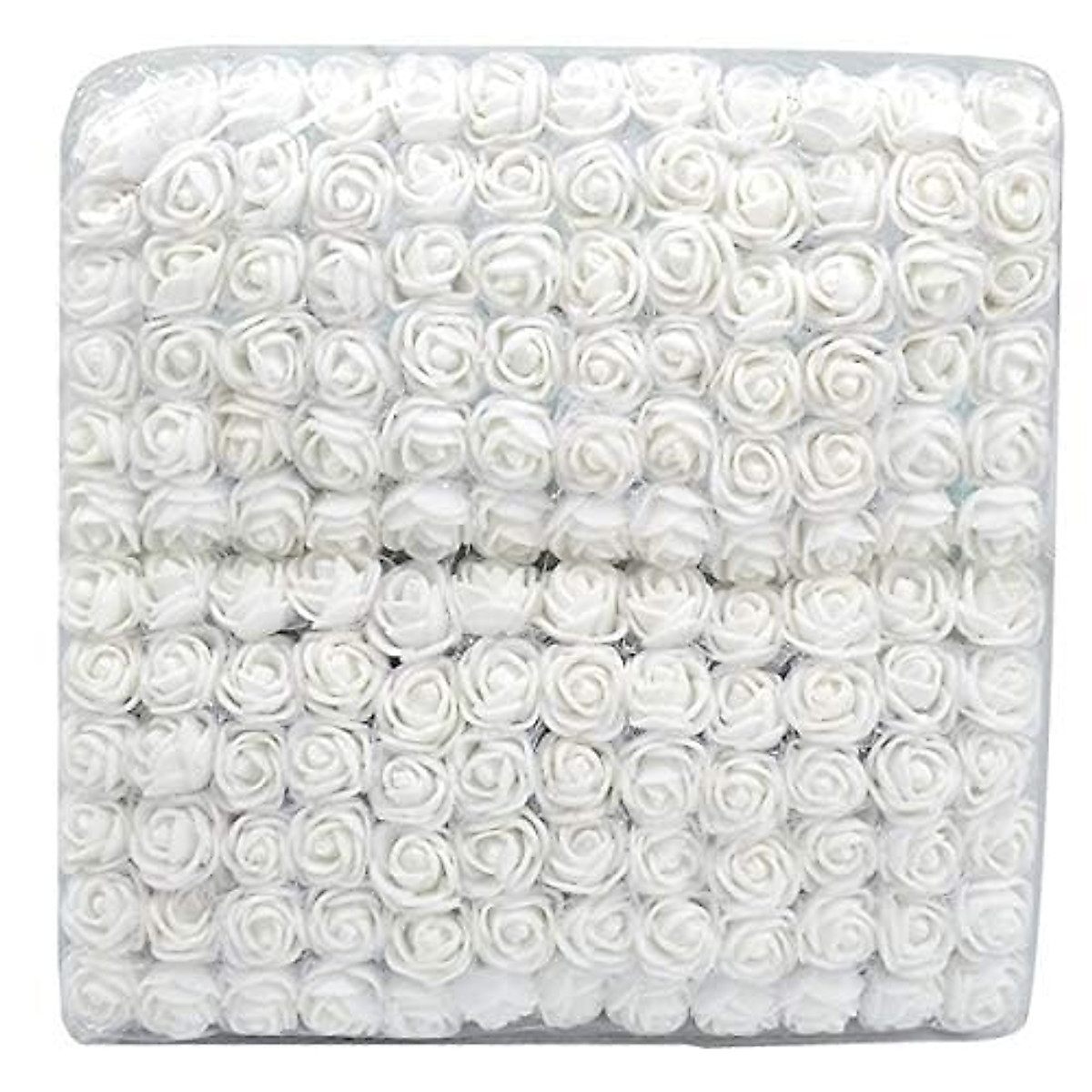 zorpia Mini Pe Artificial Rose Flower Heads 144pcs Mini Fake Roses DIY Wedding Flowers Accessories Make Bridal Hair Clips Headbands Dress (White)